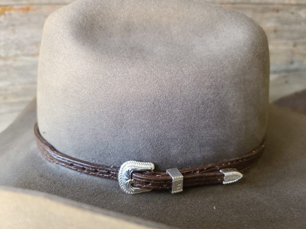 Leather Hat Band with silver Buckle - Staker Hats